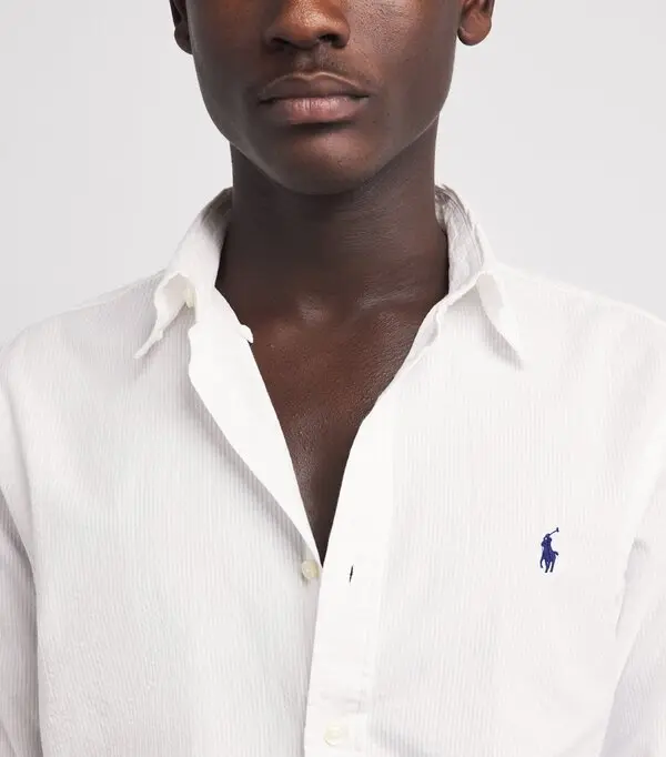 Polo Ralph Lauren Cotton Seersucker Custom Fit Shirt - White