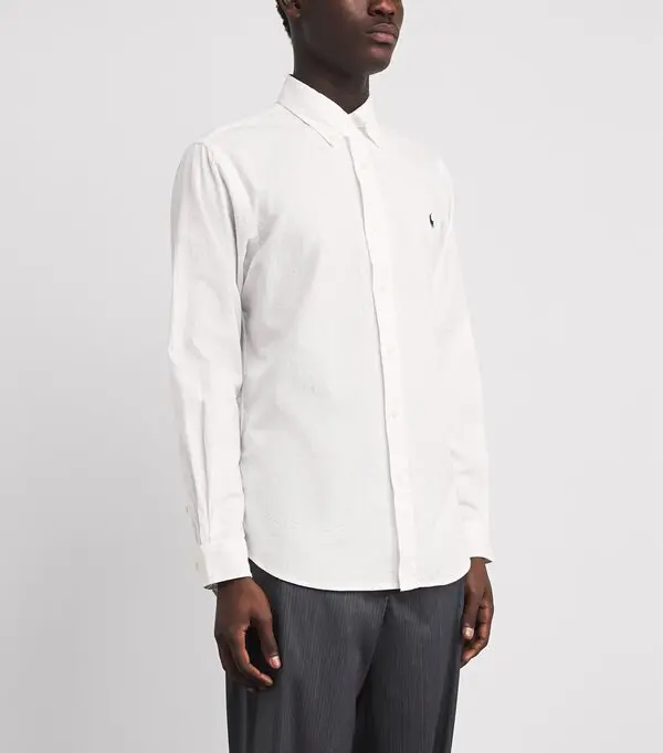 Polo Ralph Lauren Cotton Seersucker Custom Fit Shirt - White