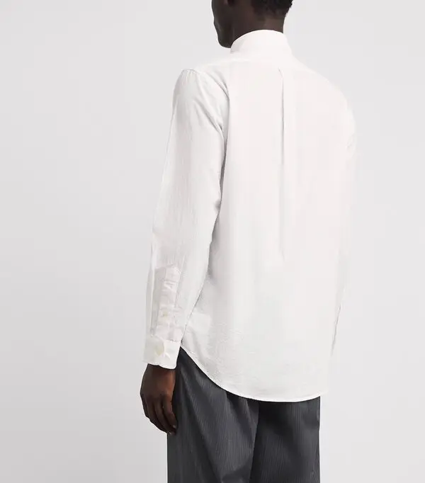 Polo Ralph Lauren Cotton Seersucker Custom Fit Shirt - White