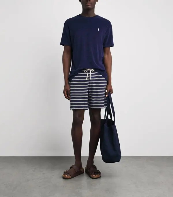 Polo Ralph Lauren Cotton-blend Pointelle Jersey Shorts - Blue