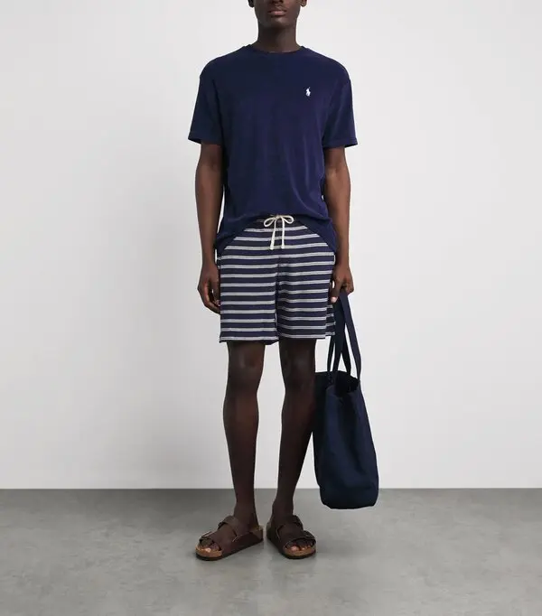 Polo Ralph Lauren Cotton-blend Pointelle Jersey Shorts - Blue