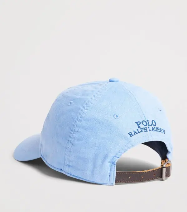 Polo Ralph Lauren Linen Harbour Polo Bear Cap - Blue