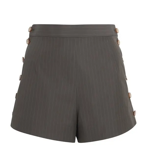VIVIENNE WESTWOOD Cotton Pinstripe Elle Shorts - Green