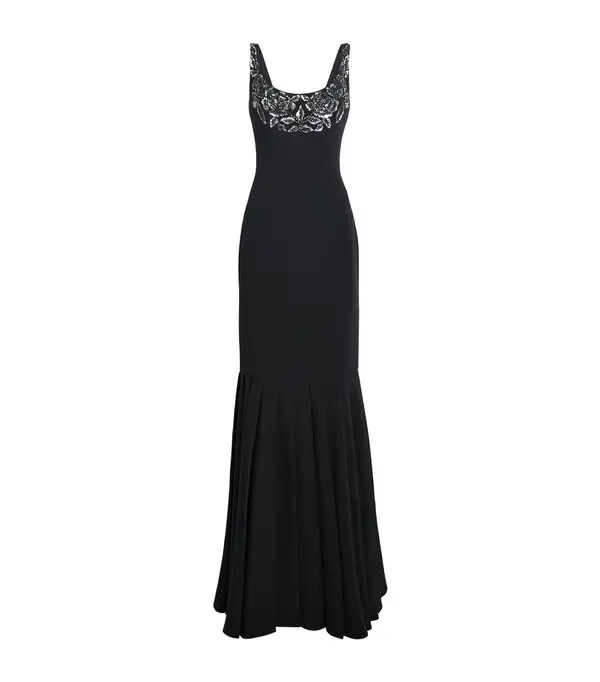 GEORGES HOBEIKA Embellished Scoop-neck Gown - Black