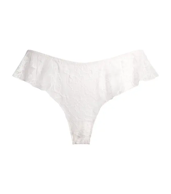 FLEUR DU MAL Lace Jasmine Flutter Thong - Ivory