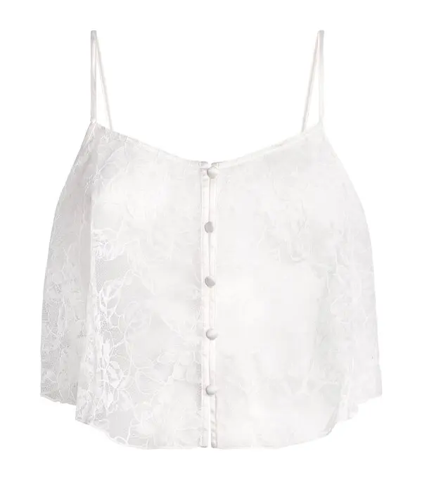 FLEUR DU MAL Lace Jasmine Flutter Camisole - Ivory