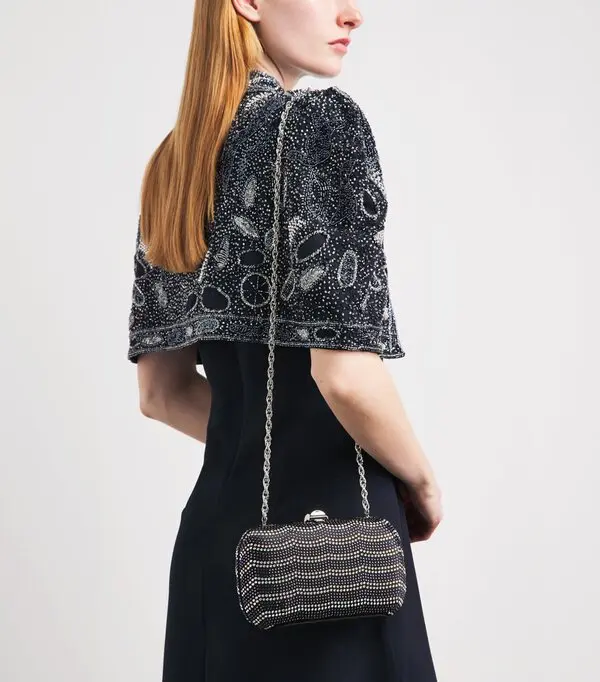 Rodo Embellished Wave Clutch - Silver