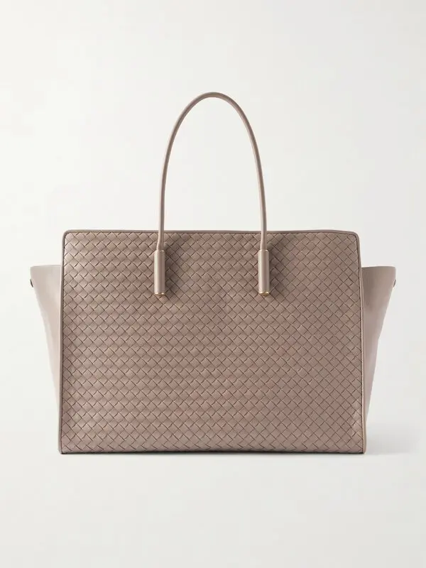Bottega Veneta Intrecciato Leather Tote - Gray