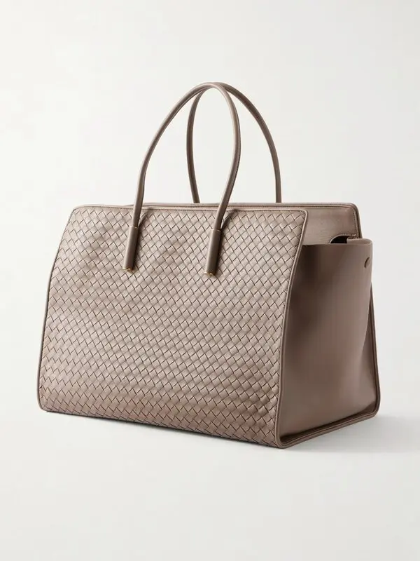 Bottega Veneta Intrecciato Leather Tote - Gray