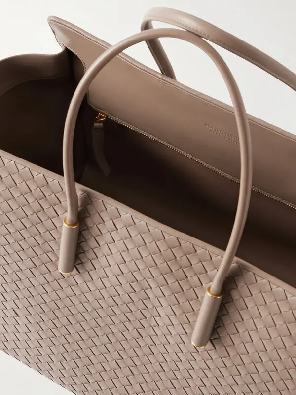 Bottega Veneta Intrecciato Leather Tote - Gray