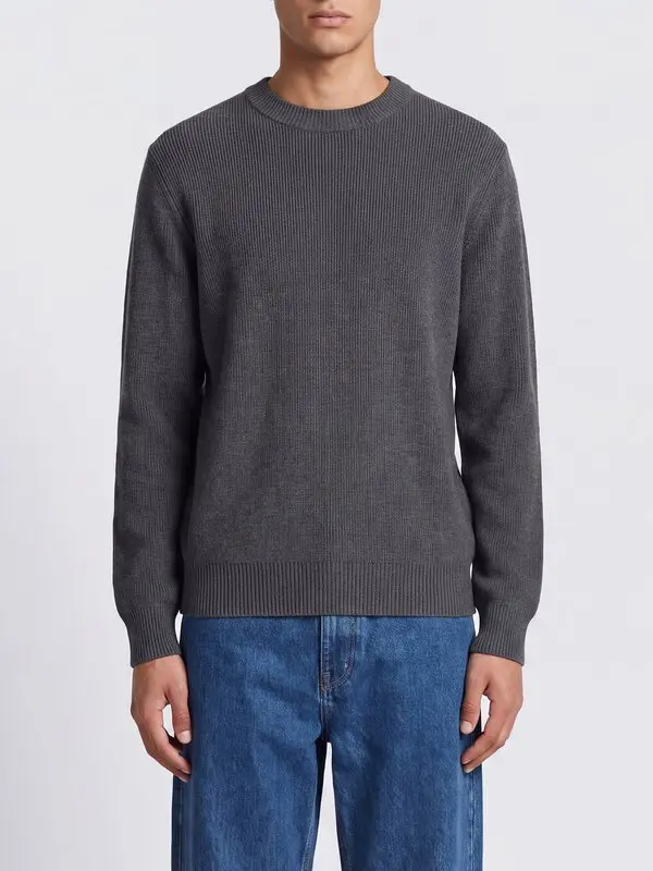 GOLDEN GOOSE Cotton Blend Knit Sweater - Charcoal