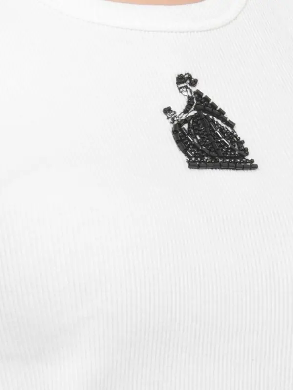 LANVIN Ribbed Tank Top With Embellishment