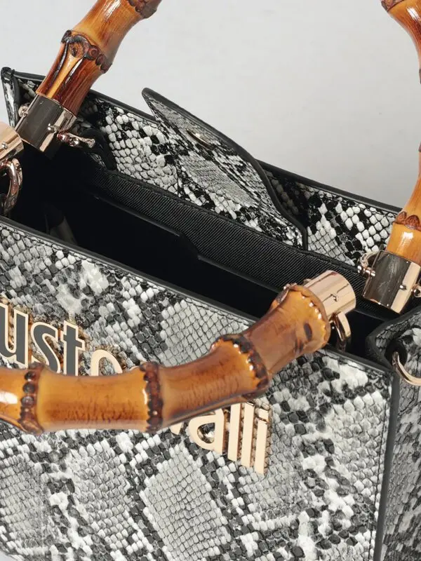 Just Cavalli Python Print Faux Leather Mini Handbag - White