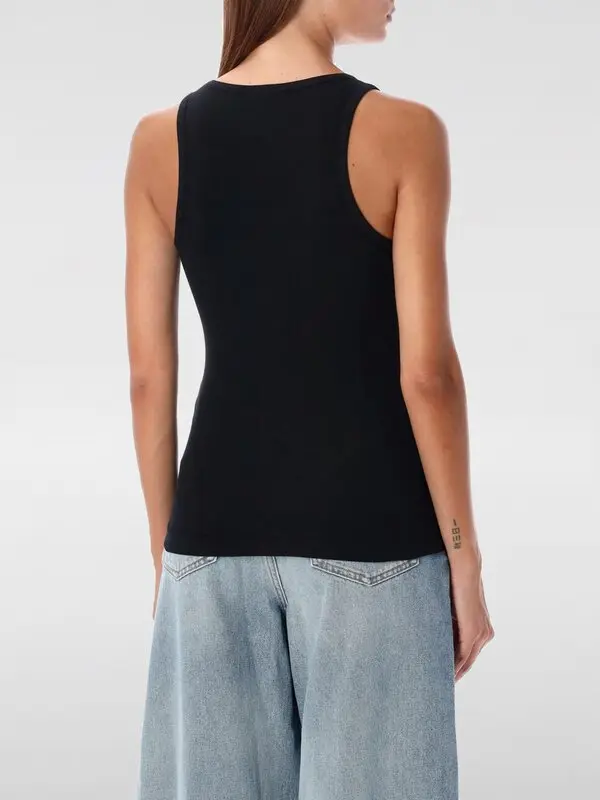 GANNI Ribbed Tank Top - Black