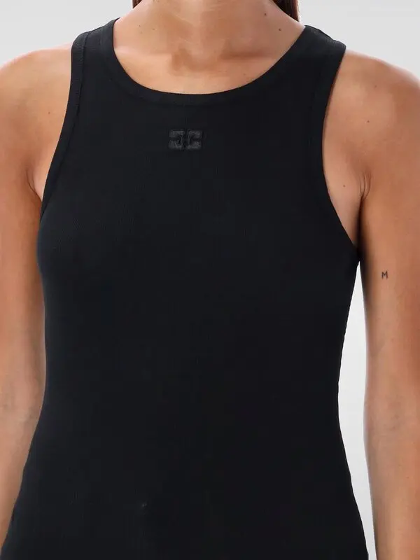GANNI Ribbed Tank Top - Black
