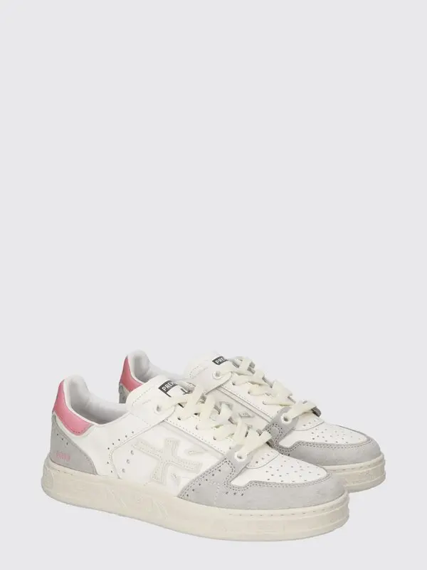 Premiata Quinnd Perforated Leather Low Top Sneakers