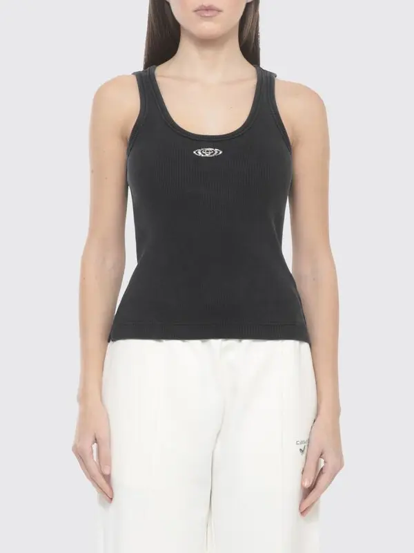Casablanca Ribbed Tank Top - Black