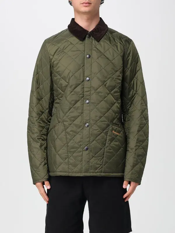 Barbour Heritage Liddesdale Quilted Jacket With Velvet Collar - Olive
