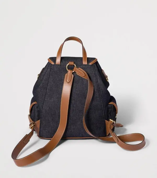 Miu Miu Denim And Leather Backpack