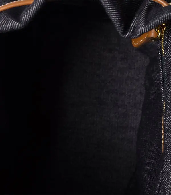 Miu Miu Denim And Leather Backpack