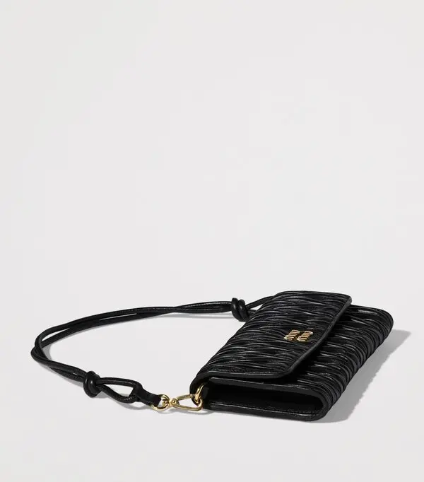 Miu Miu Leather Matelassé Chain Wallet