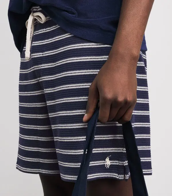 Polo Ralph Lauren Cotton-blend Pointelle Jersey Shorts - Blue