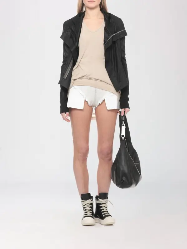 Rick Owens Viscose And Silk Blend Draped Top - Ivory