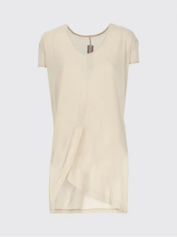 Rick Owens Viscose And Silk Blend Draped Top - Ivory