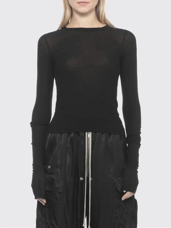 Rick Owens Viscose And Silk Knit Top - Black