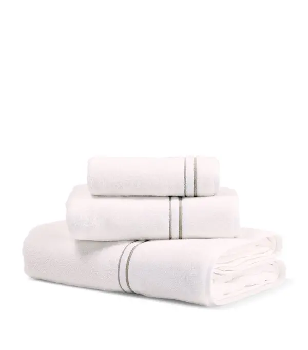 Frette Cotton Layering Embroidery Bath Sheet - Beige