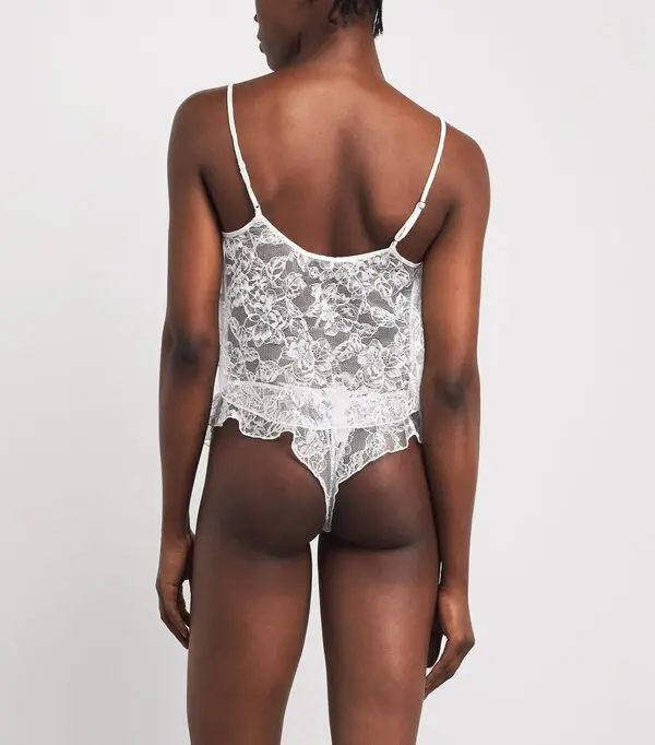 FLEUR DU MAL Lace Jasmine Flutter Thong - Ivory