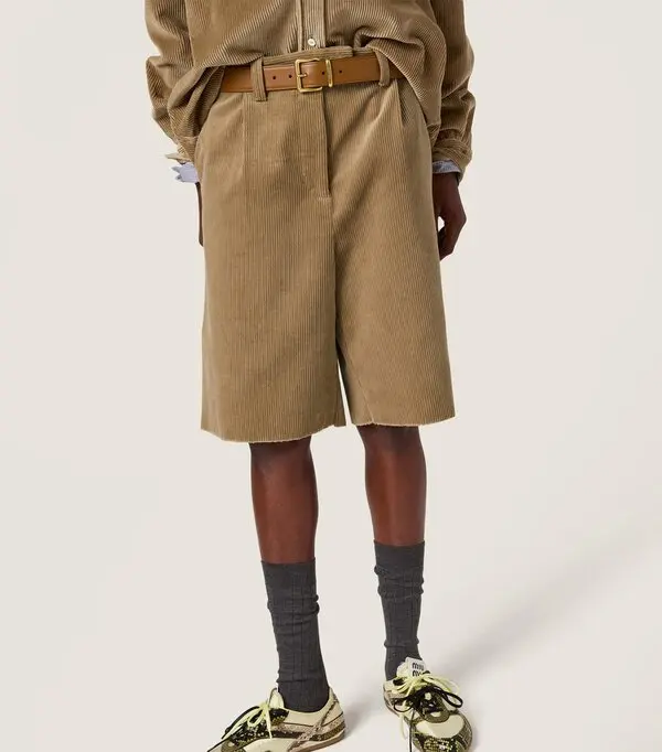 Miu Miu Corduroy Wide Leg Shorts