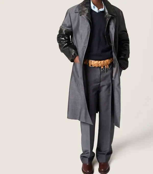 Miu Miu Mohair And Wool Jacket With Leather Trim