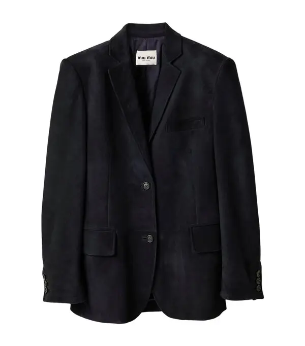 Miu Miu Waxed Suede Blazer