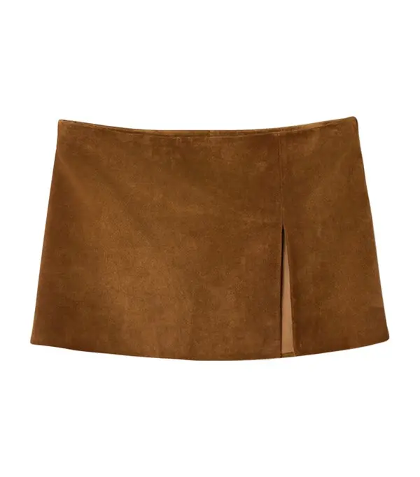 Miu Miu Waxed Suede Mini Skirt