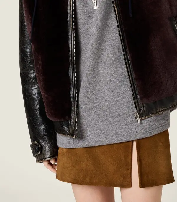 Miu Miu Waxed Suede Mini Skirt