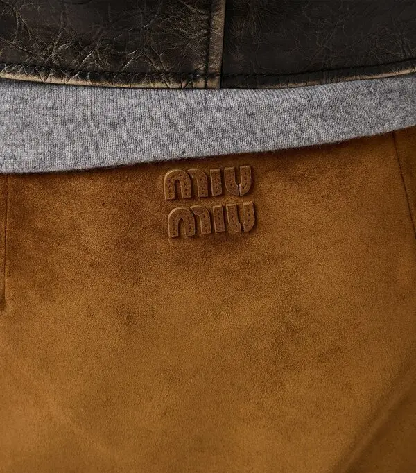 Miu Miu Waxed Suede Mini Skirt