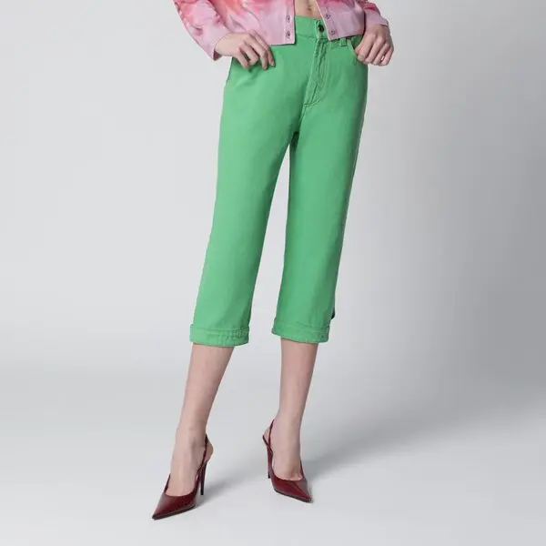 Versace Cropped Capri Jeans - Green