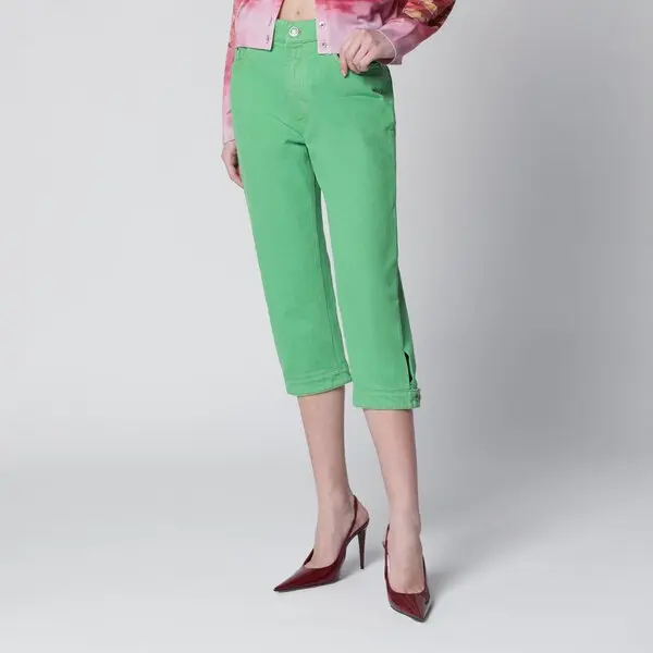 Versace Cropped Capri Jeans - Green
