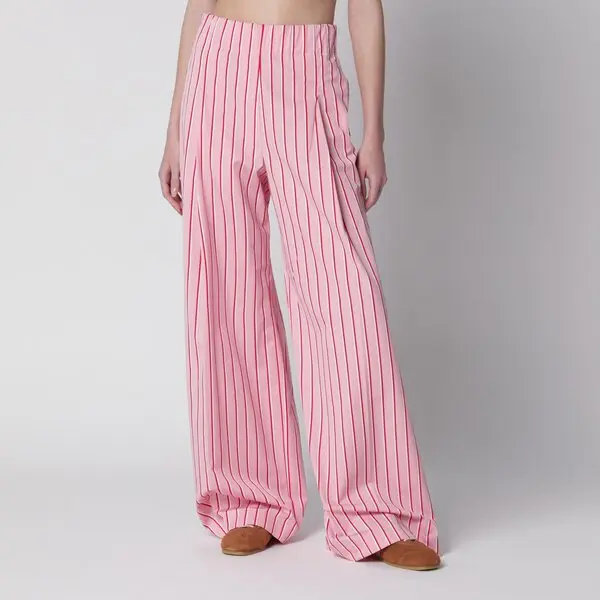 Dries Van Noten Wide Striped Trousers - Pink