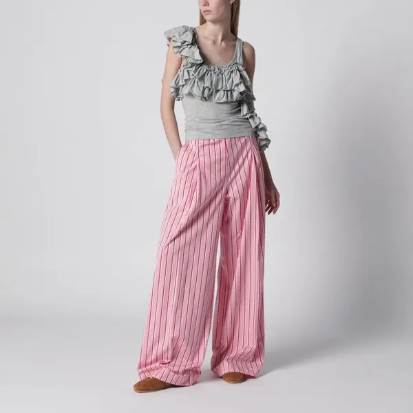 Dries Van Noten Striped Wide Leg Trousers