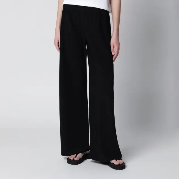 THE ROW Gala Wide-leg Crepe Trousers - Black