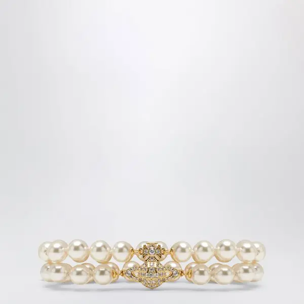 VIVIENNE WESTWOOD Gold Orb Two-row Pearl Bracelet - Metal