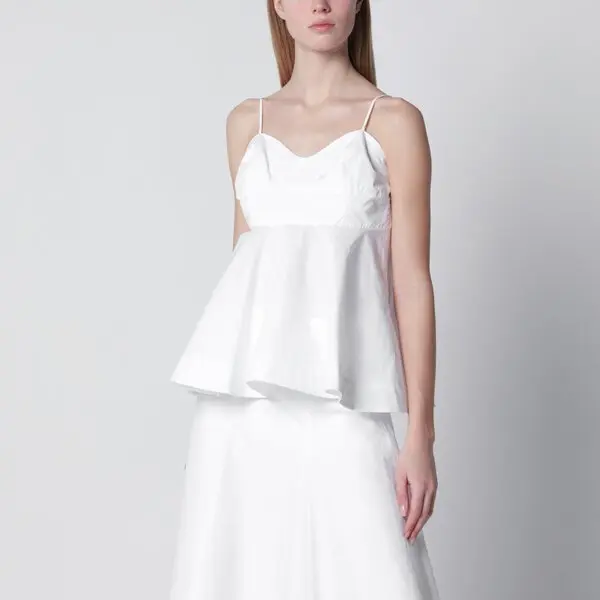 RÓHE Optical Peplum Bustier - White