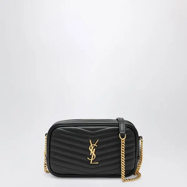 Saint Laurent Lou Mini Quilted Calfskin Leather Bag - Black
