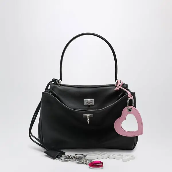 Balenciaga Small Rodeo Bag In Smooth Calf Leather With Charm - Black