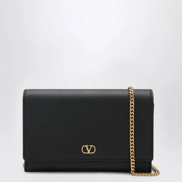 Valentino Garavani Vlogo Signature Grained Calfskin Clutch - Black