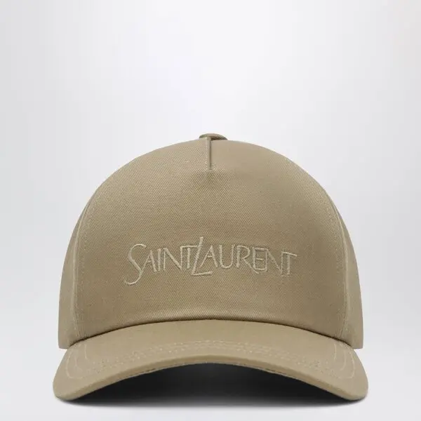 Saint Laurent Baseball Cap With Embroidered Logo - Beige