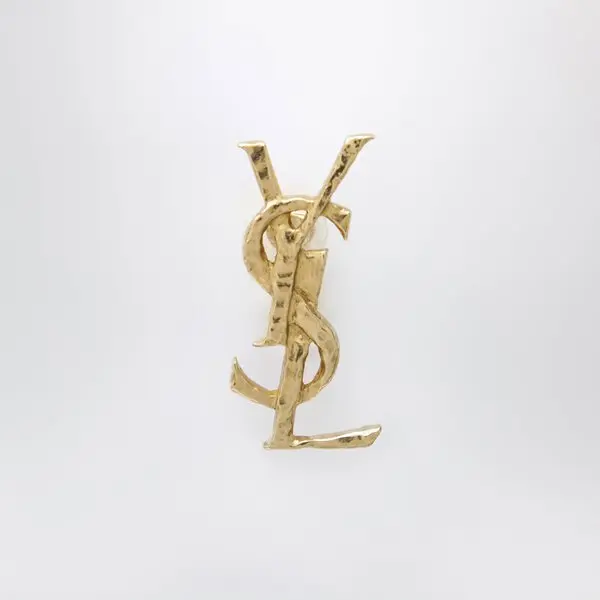 Saint Laurent Cassandre Hammered Single Earring - Metal