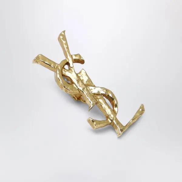 Saint Laurent Cassandre Hammered Single Earring - Metal